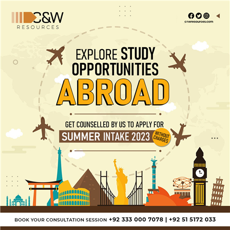 Explore study opportunities abroad this summer intake 2023 with C&W Education Consultants.