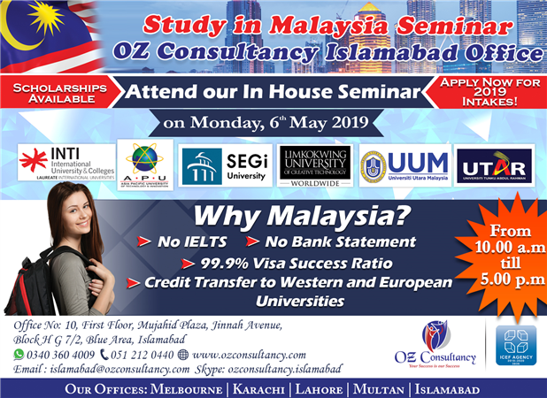 Study in Malaysia Seminar in OZ Consultancy Islamabad Office..!!