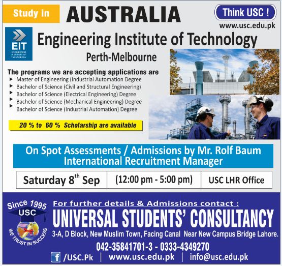 Mr. Rolf from EIT Australia will be available on Saturday 8th Sep 2018 ...
