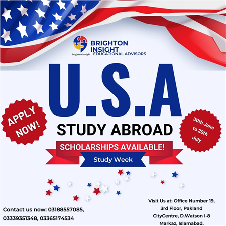 Study Abroad in USA! Apply fast! Apply Now!