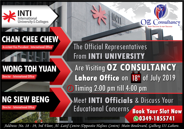 INTI Representatives visiting OZ CONSULTANCY - Lahore Office..!!