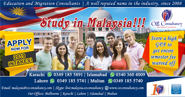 Study in Malaysia with OZ CONSULTANCY..!!