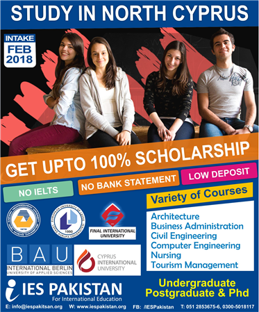 Study in North Cyprus with upto 100% scholarship top ranking universities / Feb 2018 Intake