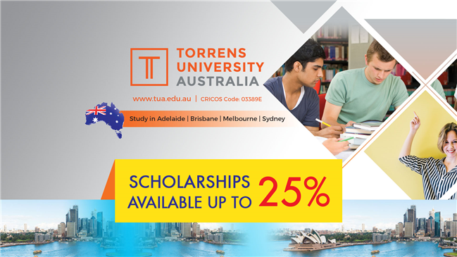 Avail up to 25% Scholarships in Torrens University Australia..!!