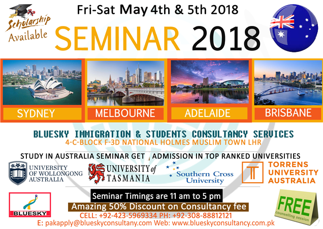 FREE SEMINAR FOR STUDY IN AUSTRALIA