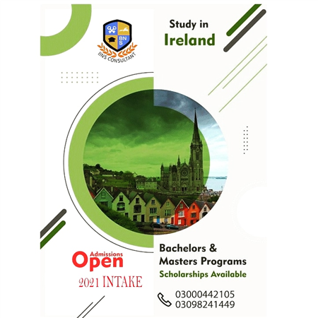 Study in Ireland for 2021 intake...
